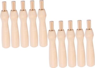 Hemobllo 10 St&uuml;ck Teiliges Punch Needle Holzgriff Ersatzset Langlebige Leichte Filznadelgriffe f&uuml;r DIY Filzen Installieren und Austauschbar f&uuml;r Anf&auml;nger und Ha