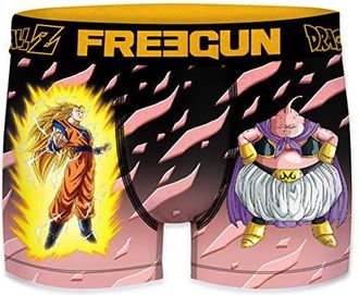 Freegun Calecon Boxer Homme Microfibre Dragon Ball Z, Noir, Rose, Jaune, Orange Taille S
