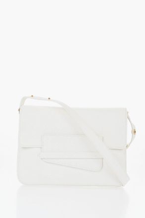 IL BISONTE Solid-Color Hammered Leather Shoulder Bag Il Bisonte