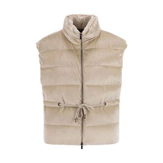 PESERICO Femme, Vestes, Beige, Taille: 40 FR Gilet en Velours Duvet&eacute;