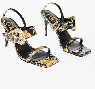 Versace JEANS COUTURE Baroque Motif Faux Leather EMILY Sandals with size 39