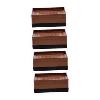 NUOBESTY Möbelerhöhungen 4 Stück rutschfest Möbelaufzüge 4cm Hoch Braun Aus Langlebigem Material Für Sofa Tisch Bett Und Schrank