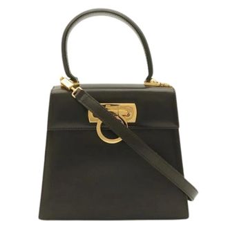 Ferragamo Pre-owned Gancini Leder 2way Handtasche - - Pre-owned - Damen - Schwarzk - ONE SIZE