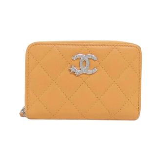 Chanel Pre-owned Ap3728 Porte-monnaie en agneau - Femme - Pre-owned - Orange - Taille: ONE Size