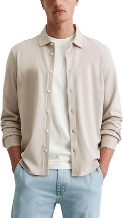 Marc O'Polo Herren Jerseyhemd mit Kentkragen Regular Fit, Grau (Dapple Gray), 3XL