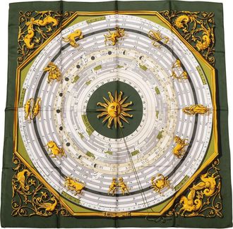 Herm&egrave;s T&uuml;cher & Schals - Hermes Classic Dies Et Hore Silk Carre 90 Scarf - Gr. unisize - in Gr&uuml;n - f&uuml;r Damen