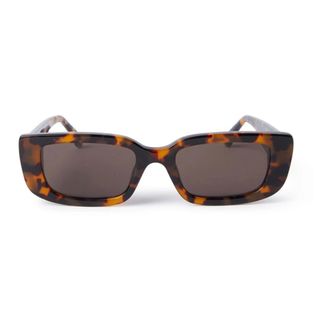 Palm Angels Rechteckige Havana Braune Sonnenbrille - - Accessories - Damen - Braun - ONE SIZE