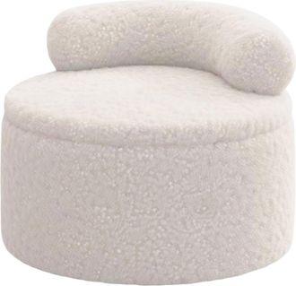 Generic Osmanischer Fu&szlig;hocker, Kleine Osmanische Fu&szlig;st&uuml;tze Mit R&uuml;ckenlehne - Runde Pl&uuml;sch-Fu&szlig;st&uuml;tze Mit Stauraum F&uuml;r Wohnzimmer, Sofa, Zuhause, Schlafzimmer, 