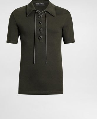 Dolce & Gabbana Cotton Interlock Polo T-shirt - Mann T-shirts Und Polos Brown 54