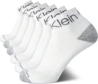 Calvin Klein Lot de 6 paires de chaussettes de sport respirantes pour homme pour la course à pied et lentraînement (40-40), Blanc assorti, 7-12