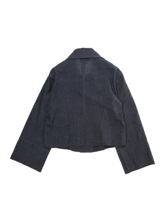 Emporio Armani Girls Double-Breasted Jacket Linen Black Blazers