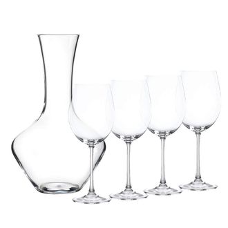 Spiegelau & Nachtmann 5-teiliges Dekantierset, Dekantierkaraffe + 4 Weingl&auml;ser, Kristallglas, Vivendi, 0093605-0