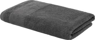Looks by Wolfgang Joop Duschtuch 70x140 cm - 100% Baumwolle Luxus Duschtücher mit Aufhänger & Logostick, Duschhandtuch grau