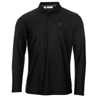 Calvin Klein Herren Langarm-Licht Zentrale Golf-Polo-Hemd - Schwarz - XXXXL