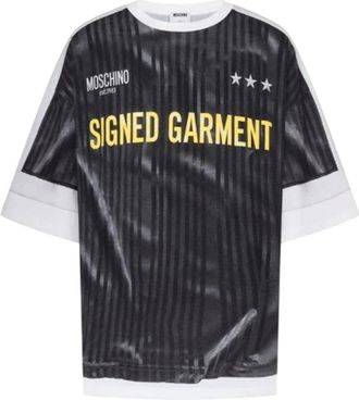 Moschino Homme, Tops, Multicolore, Taille: S T-shirt poliestere