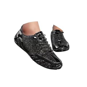 Minetom Baskets Brillantes Femme Homme avec Strass Et Paillettes M&eacute;talliques Chaussures De Course L&eacute;g&egrave;res A Noir 36 EU