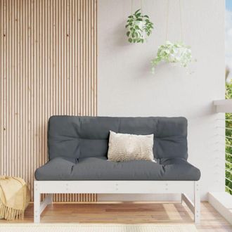 vidaXL Canap&eacute; central de jardin blanc 120x80 cm bois de pin massif Vidaxl