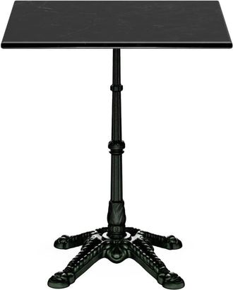 Blumfeldt Blumfeldt Bistrotisch 60x60 cm Marmortischplatte, Wetterfest, Gusseisenfu&szlig;, Jugendstil-Design, Outdoor & Indoor, Stabiler Stand
