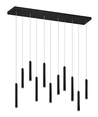 Trio Trio, Suspension, Tubular incl. 11 x LED,SMD,2,8 Watt,3000K,350 Lm. Plastique, Blanc, Corps: M&eacute;tal, noir mat L:115,0cm, L:15,0cm, H:150,0cm R&eacute;glable a