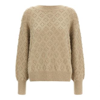 Agnona Rundhals-Pullover - - Knitwear - Damen - Beige - S