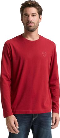 Tom Tailor Herren 1048584 Langarmshirt Mit Print, 10814 - Coach Red, XS EU