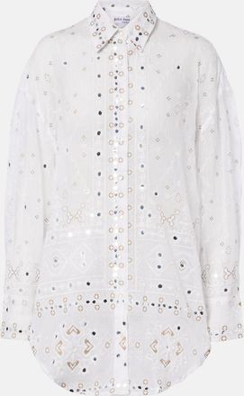 Juliet Dunn Chemise en coton &agrave; ornements