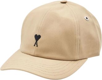 Ami Homme, Accessoires, Beige, Taille: ONE Size De Coeur Embroidery Cap