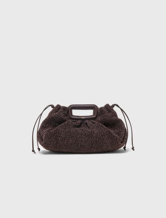 Maje Clutch Mipli Mit Boucl&eacute;-effekt - Dunkelbraun - Maje