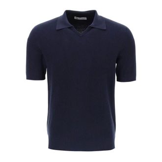 Brunello Cucinelli Homme, Tops, Bleu, Taille: L Polo en maille de coton