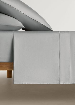 Mango Drap plat coton satin 600 fils lit 150/160 cm gris clair/pastel - Home - Lit 150/160 cm - MANGO HOME