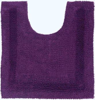 Homescapes Premium WC-Vorleger lila, Baumwoll-Badematte 50x55 cm mit Wende-Design, WC-Teppich mit Ausschnitt