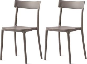 Connubia 2 Stühle Argo, Polypropylen, Taupé, matt