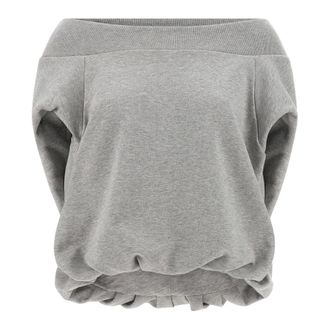 Dries Van Noten Femme, Sweatshirts et sweats &agrave; capuche, Gris, Taille: 36 FR SweaT-shirt en m&eacute;lange de coton Hamels Dries Van Noten