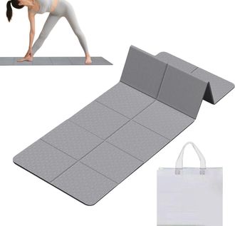 Generic Tragbare Yogamatte, 6 mm dicke, rei&szlig;feste, faltbare Yogamatte mit Aufbewahrungstasche f&uuml;r Studio, Workout, Reisen, Outdoor, Picknick, Zuhause, Fitness