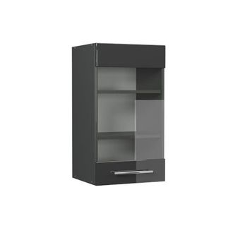 Vicco Armoire en Verre Fame-Line, Anthracite Haute Brillance, 40cm