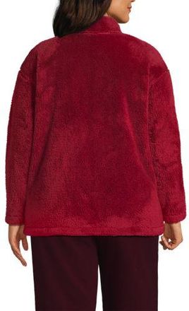 Lands End Plüschfleece-Pullover, Damen, Größe:52-54 plus, Rot, Polyester, by Lands End