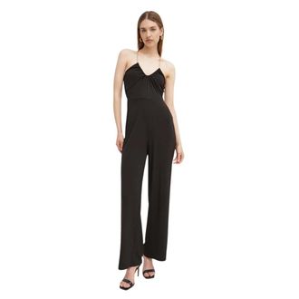 Michael Kors Jumpsuit aus mattem Stretch-Jersey mit Ziersteinen und Neckholder - - Jumpsuits & Playsuits - Damen - Schwarzk - L