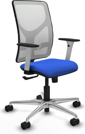 Piqueras y Crespo Schreibtischstuhl aus Stoff mit wei&szlig;en und schwarzen Armlehnen, h&ouml;henverstellbare Lendenwirbelst&uuml;tze, ausgestattet mit 3 Positionen und Schneideschaum