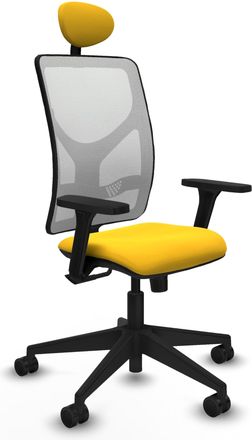 Piqueras y Crespo Verstellbarer Schreibtischstuhl mit 3D-Armlehnen, h&ouml;henverstellbarer Lendenwirbelst&uuml;tze und festem Kopfteil, ausgestattet mit 3-fach Sinkro-Schneidsch