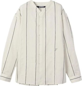 Jacquemus Homme, Chemises, Blanc, Taille: L La Chemise Venice