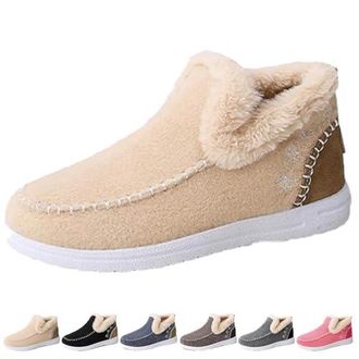 Generic Bottes orthop&eacute;diques en polaire &agrave; enfiler pour homme et femme, chaussures plates avec doublure en peluche, soutien de la vo&ucirc;te plantaire, chaussures c