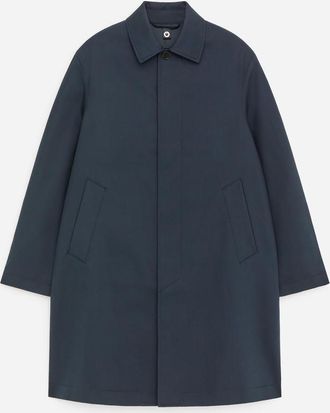 Arket Lockerer Car Coat Aus Baumwolle -Blau