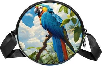 Generic Sac &agrave; bandouli&egrave;re rond pour femme, petit sac &agrave; bandouli&egrave;re avec fermeture &eacute;clair, bretelles r&eacute;glables, sac &agrave; main rond d&eacute;contract&eacute; pour femmes et fill