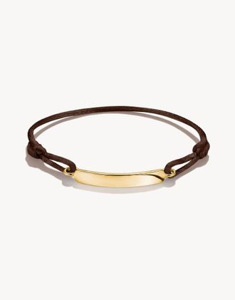 Thomas Sabo Textilarmband gravierbar dunkelbraun in Gold, braun