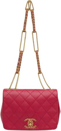 Chanel Hobo Bags - Small Quilted Lambskin On And On Chain Flap - Gr. unisize - in Gold - f&uuml;r Damen
