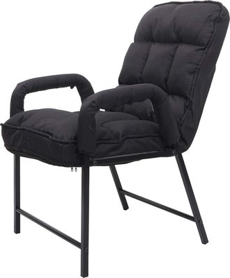 Mendler Esszimmerstuhl HWC-K40, Stuhl Polsterstuhl, 160kg belastbar R&uuml;ckenlehne verstellbar Metall - Stoff/Textil schwarz