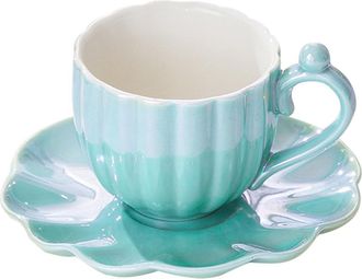 BESTONZON Shell-kaffeetasse Muschelschale Aus Keramik Tischdekoration Untertasse Vintage Tassen Muscheln Kaffeetassen Dekorativer Keramikbecher Einfache Moderne