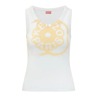 Kenzo Femme, Tops, Blanc, Taille: 36 FR Boke Flower 2.0 Tank Top