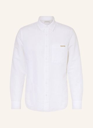 Calvin Klein Jeans Hemd Regular Fit Mit Leinen weiss