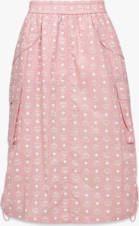 MCM Midirock mit Monogramm aus Nylon SOFT PINK ECONYL NYLON